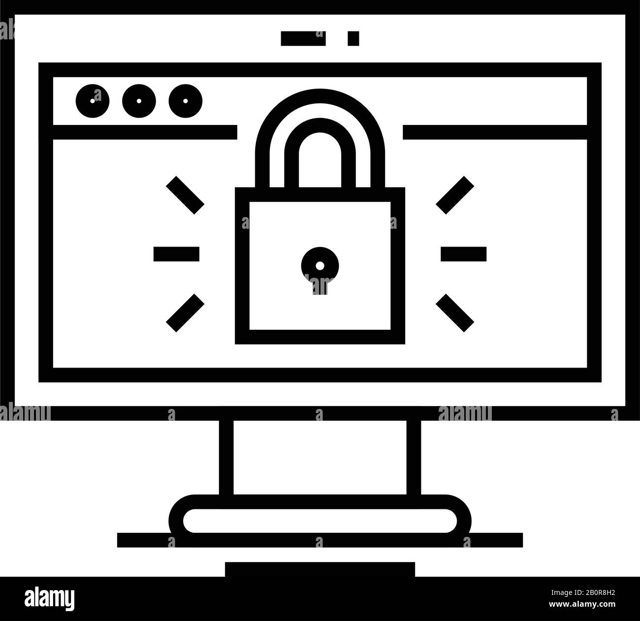 Blocked info line icon, concept sign, outline vector illustration ...