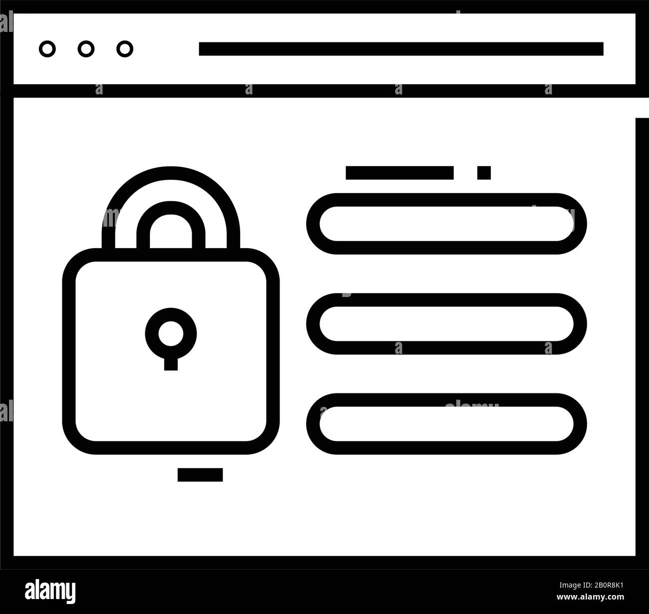 Blocked programm line icon, concept sign, outline vector illustration ...
