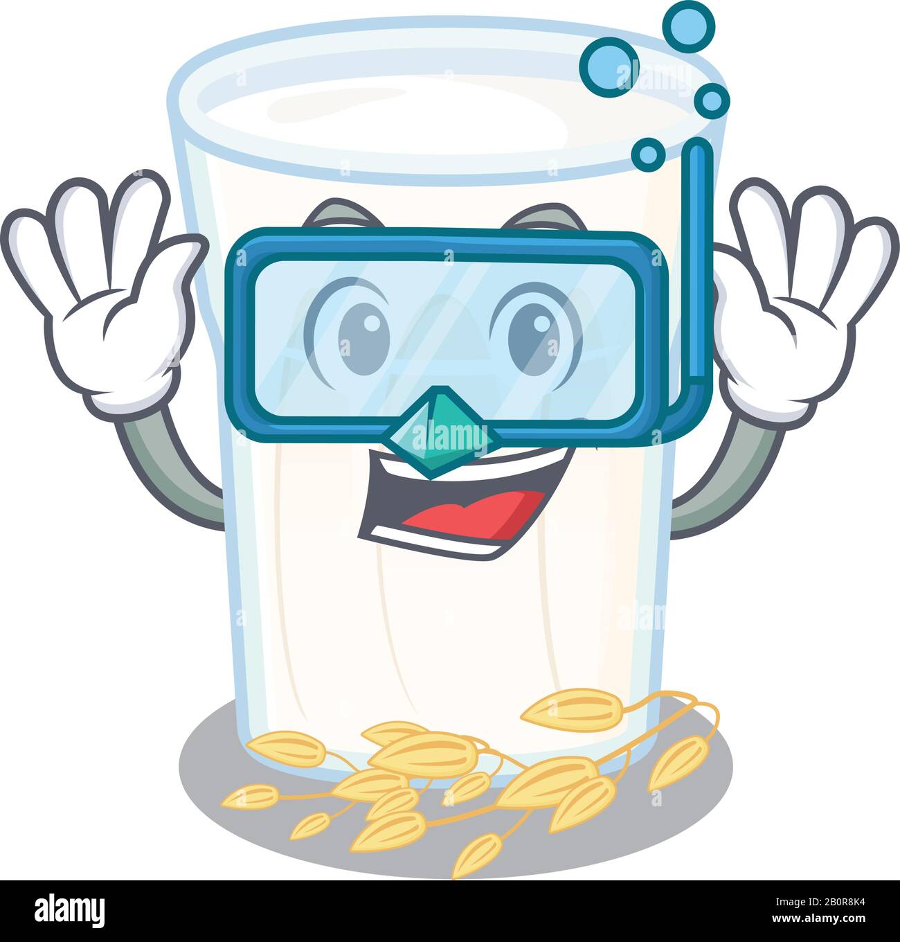 cartoon character of oats milk wearing Diving glasses Stock Vector ...