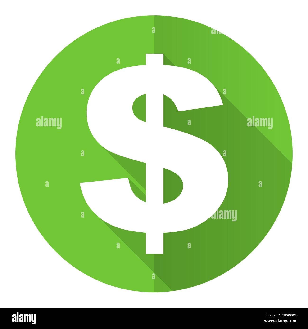 Dollar sign, green flat design vector icon, business concept ...