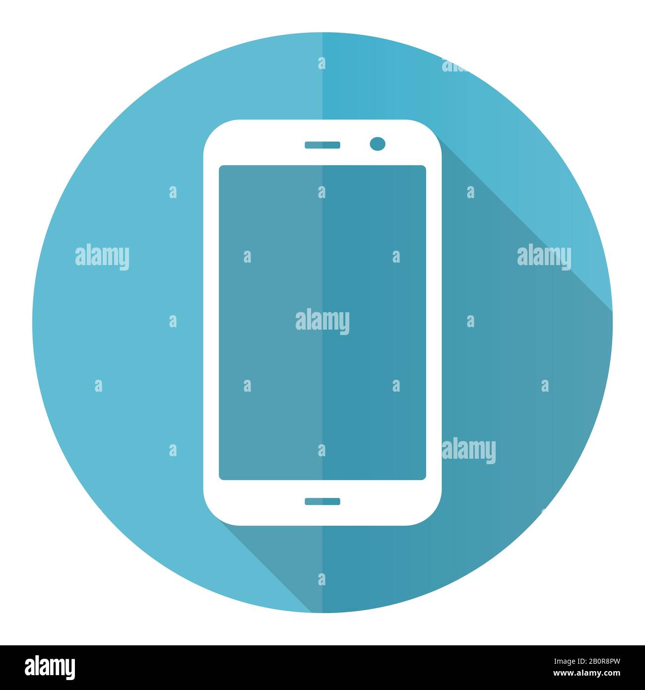 Smartphone blue flat design vector icon, mobile phone concept ...