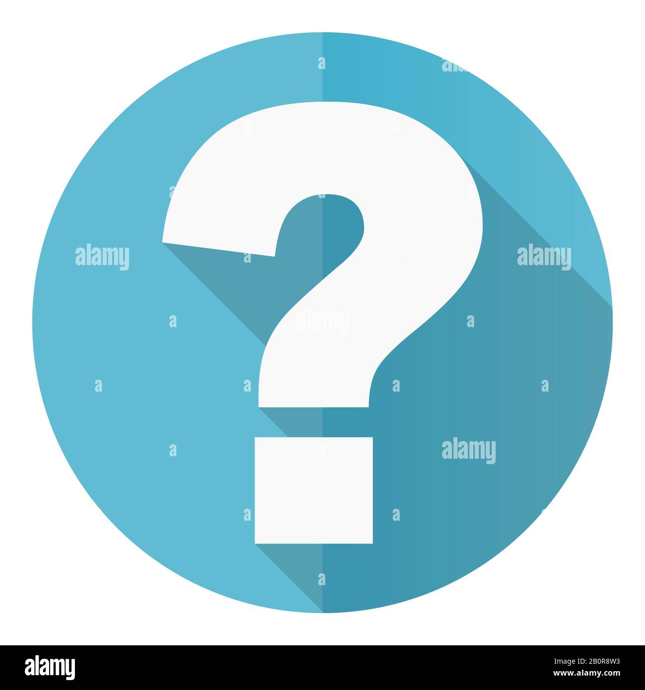 Question mark blue flat design vector icon, help concept illustration ...