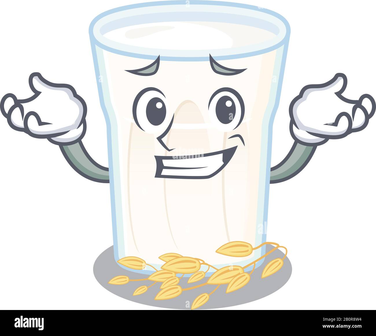 cute Grinning oats milk mascot cartoon style Stock Vector Image & Art ...