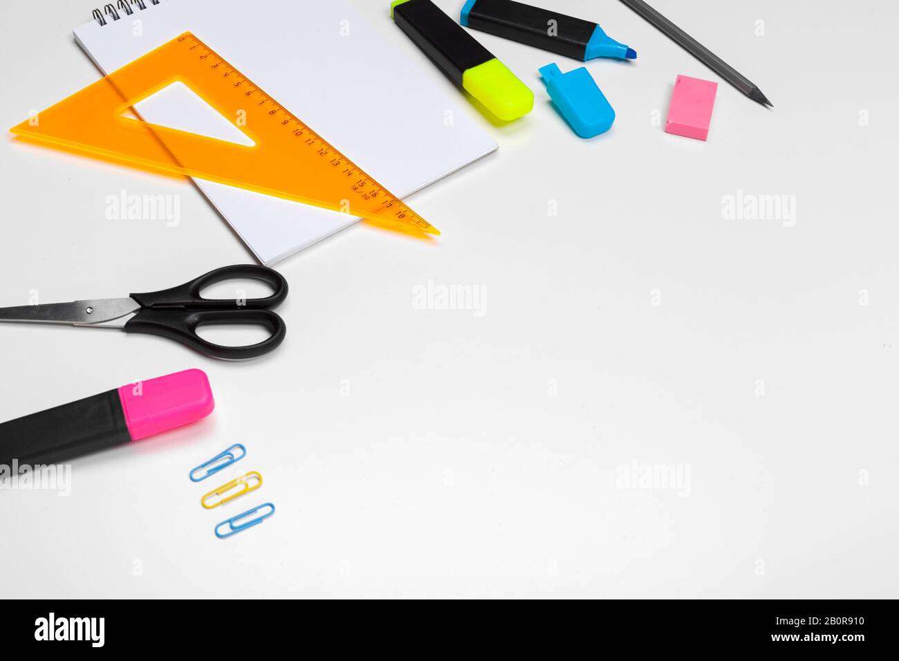 School supplies on white background ready for your design Stock Photo ...