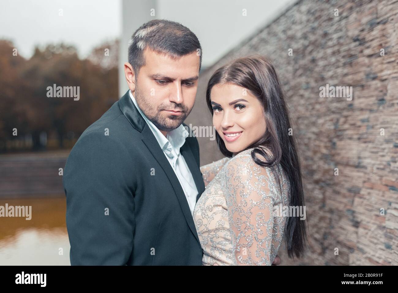 Happy Man Woman Lady Together Togetherness High Resolution Stock ...