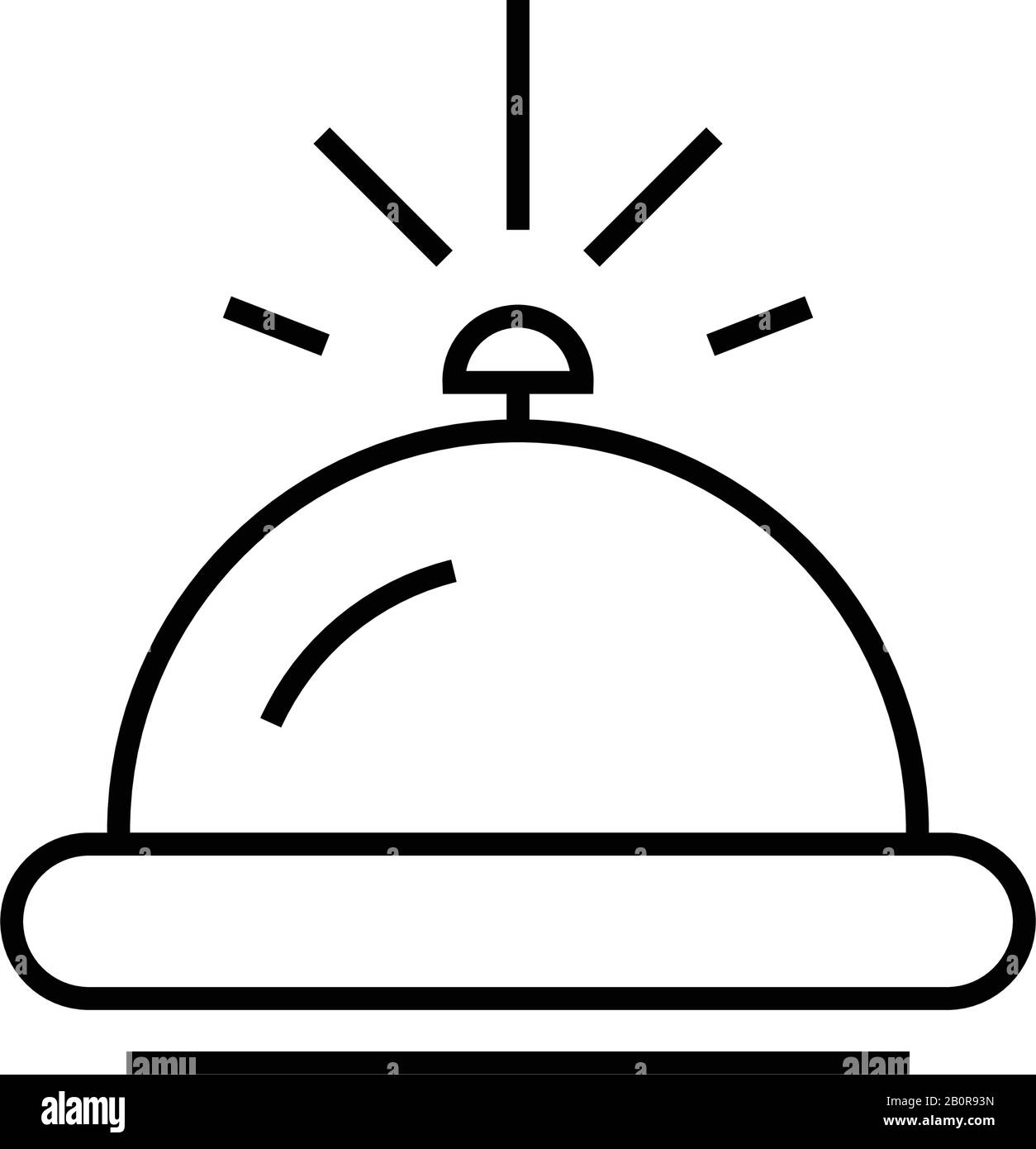 Bell button line icon, concept sign, outline vector illustration ...