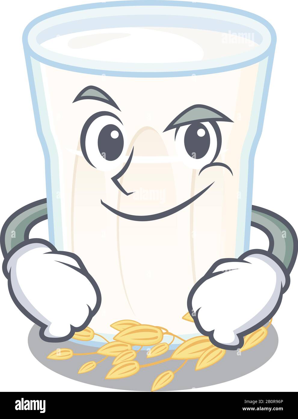 Cool oats milk mascot character with Smirking face Stock Vector Image ...