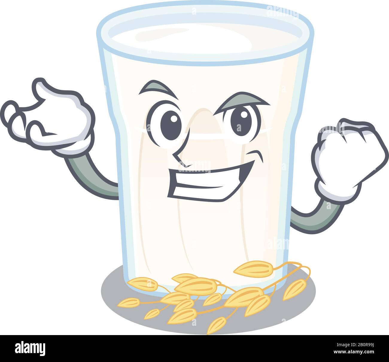 cool confident Successful oats milk cartoon character style Stock ...