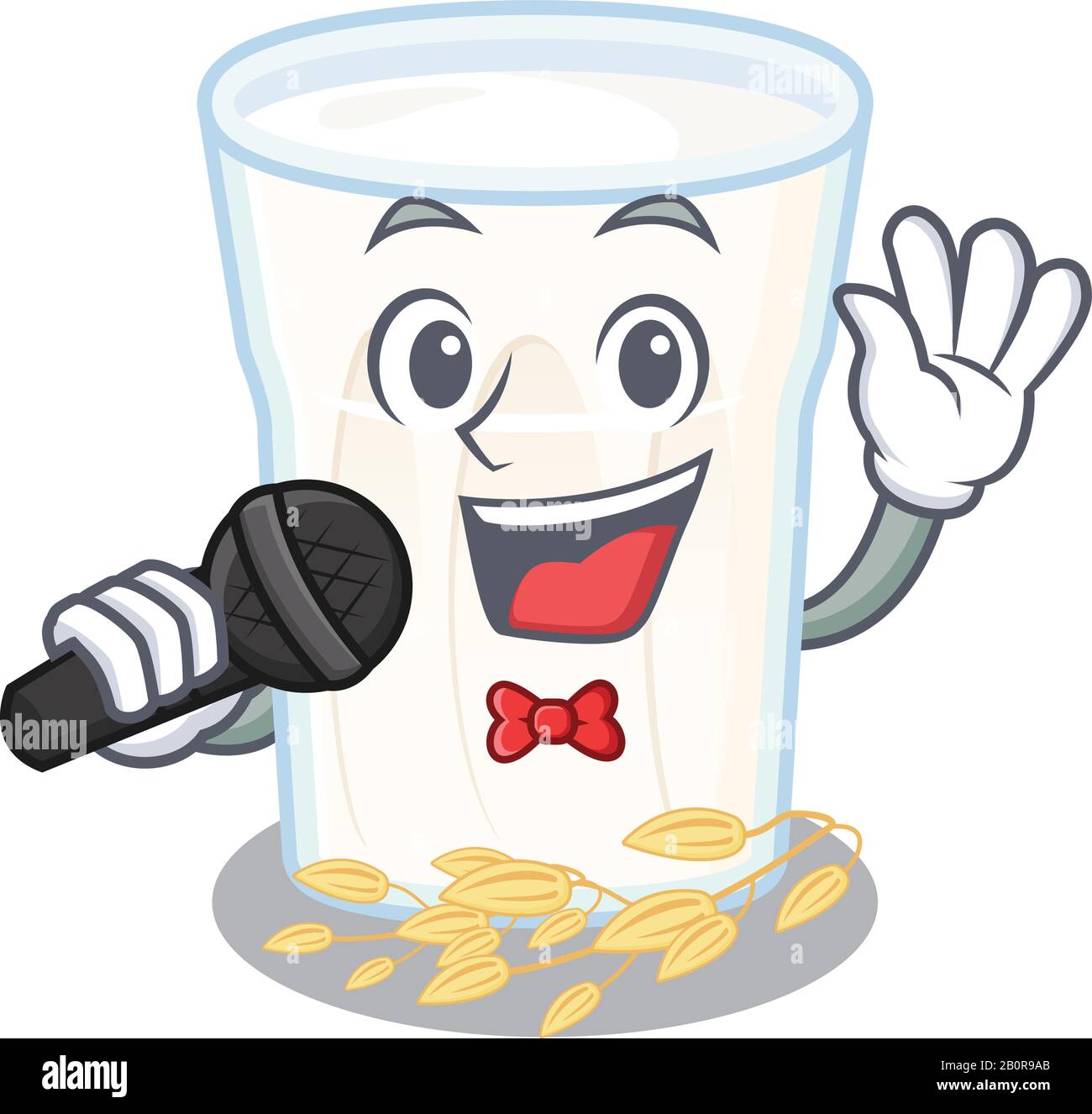 Happy oats milk singing on a microphone Stock Vector Image & Art - Alamy