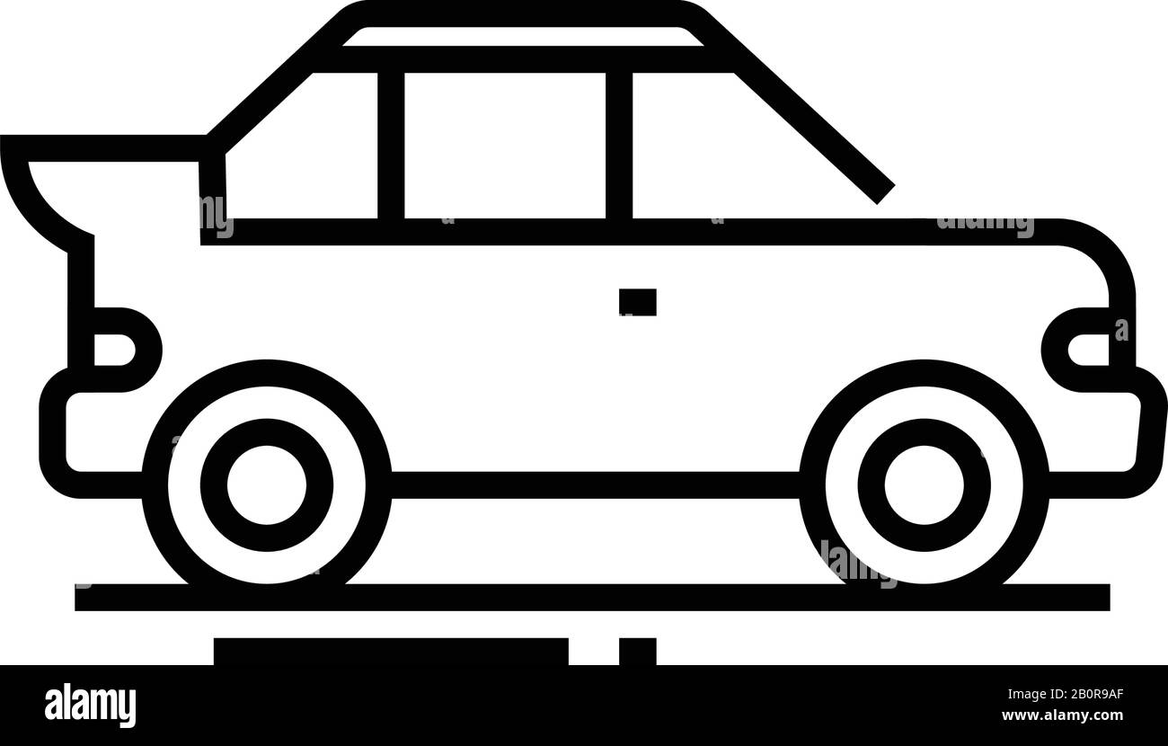 Auto car line icon, concept sign, outline vector illustration, linear ...