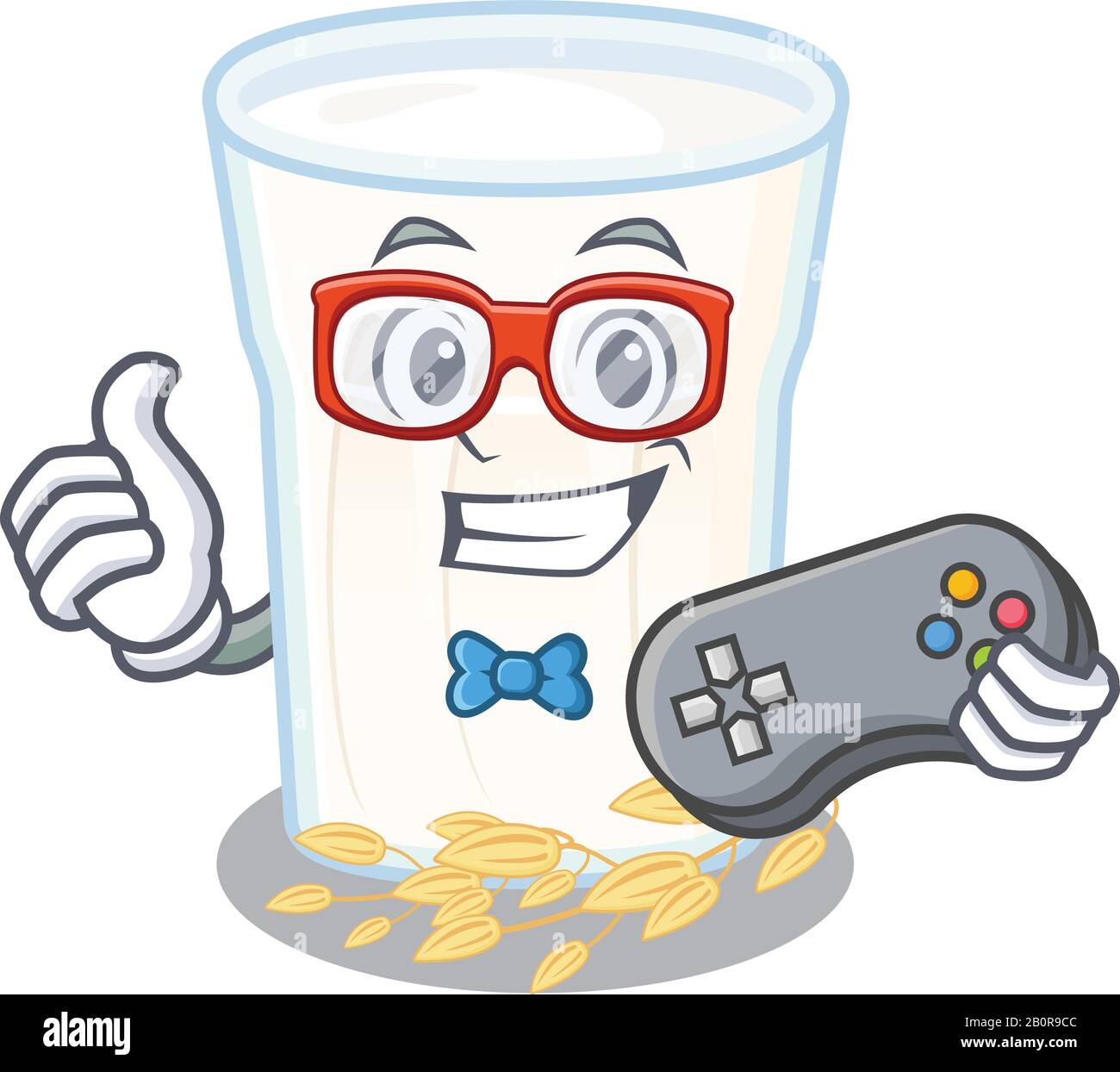 Smiley gamer oats milk cartoon mascot style Stock Vector Image & Art ...
