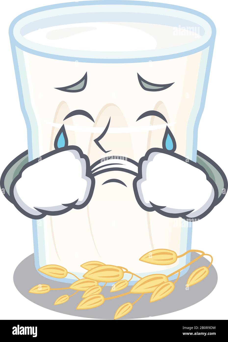 Oats milk cartoon character concept with a sad face Stock Vector Image ...