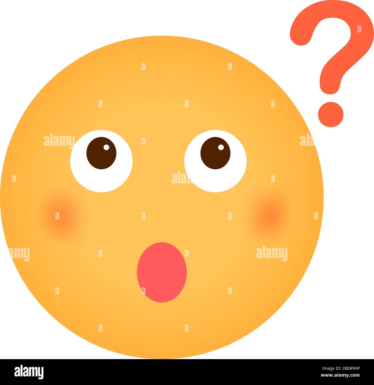 Cartoon face emoticon vector illustration / question Stock Vector Image ...