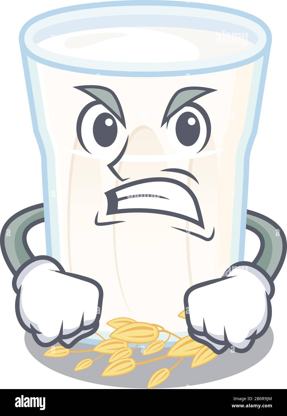 Oats milk cartoon character style having angry face Stock Vector Image ...