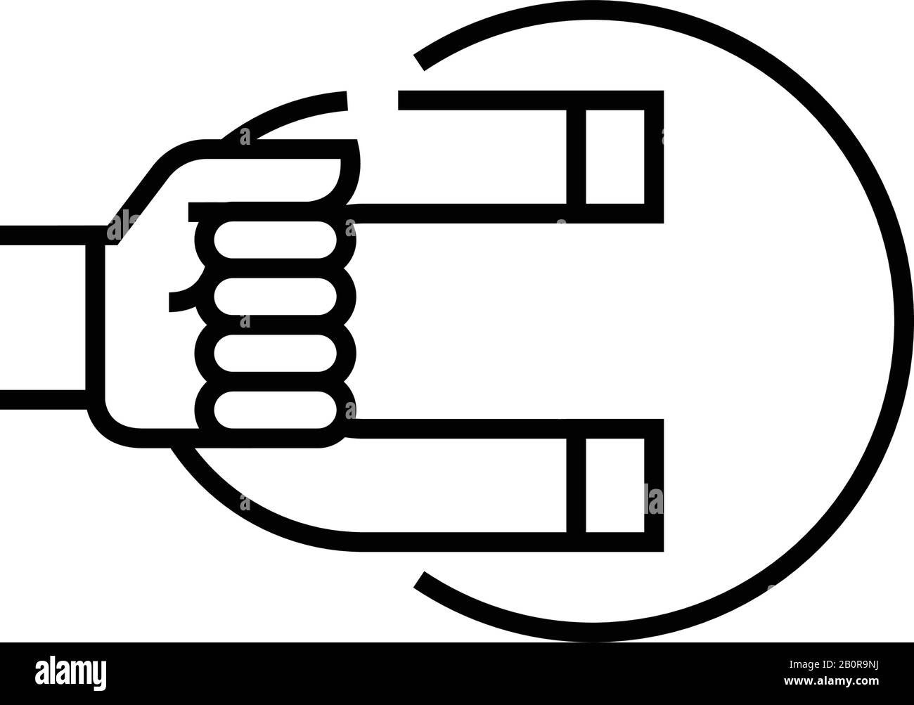 Attract possibilities line icon, concept sign, outline vector ...