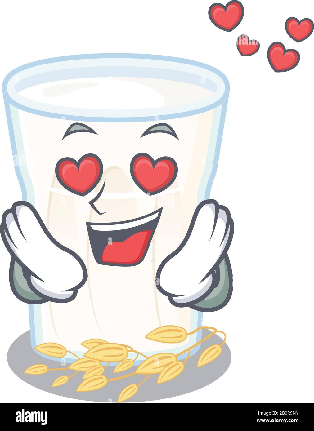 Romantic falling in love oats milk cartoon character concept Stock ...