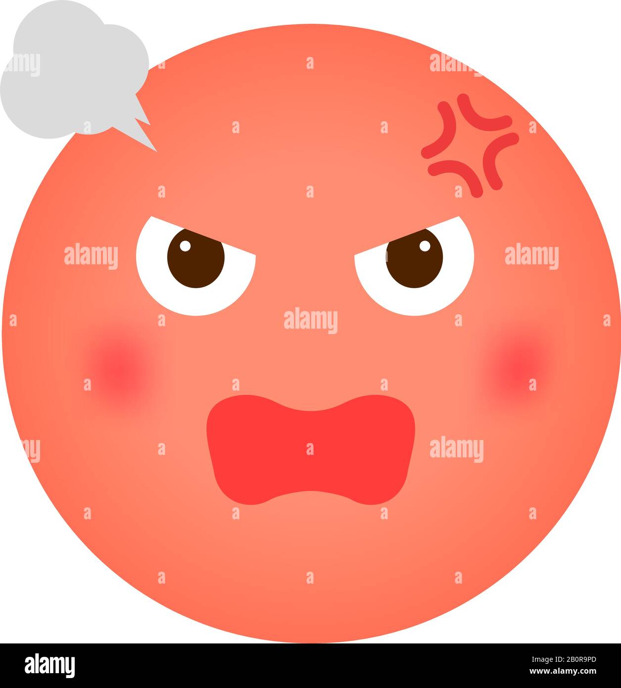 Cartoon face emoticon vector illustration / angry Stock Vector Image ...