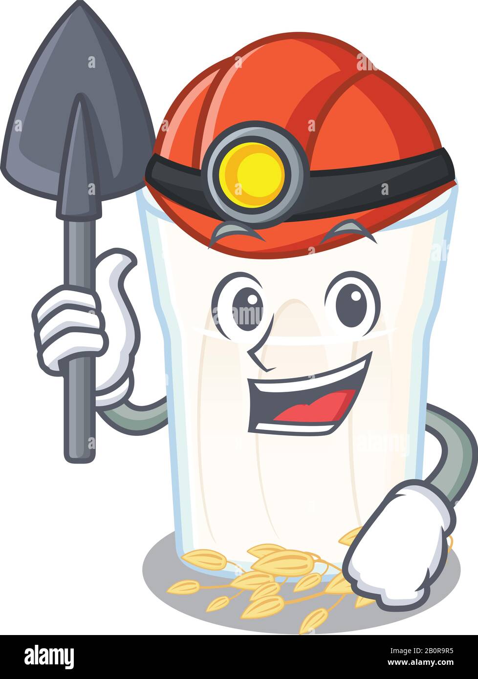 Cool clever Miner oats milk cartoon character design Stock Vector Image ...