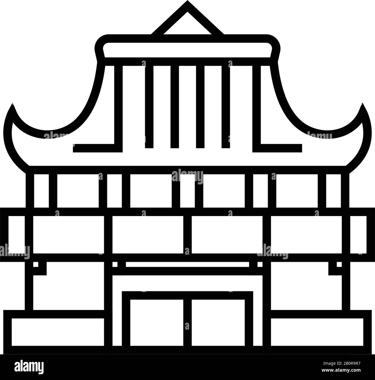 Japanese castle illustration Cut Out Stock Images & Pictures - Alamy