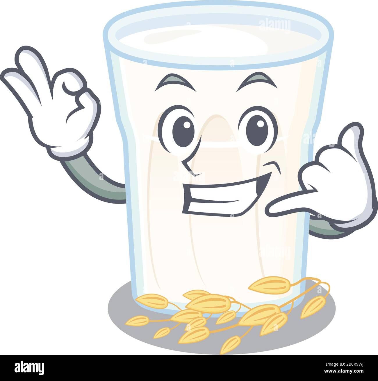Call me funny oats milk cartoon character concept Stock Vector Image ...