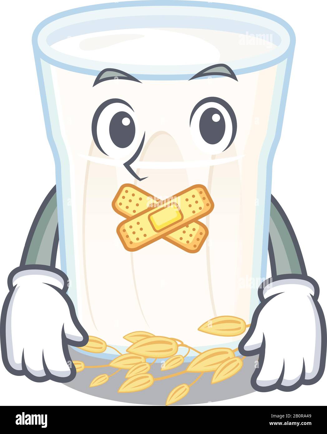 cartoon character design oats milk making a silent gesture Stock Vector ...