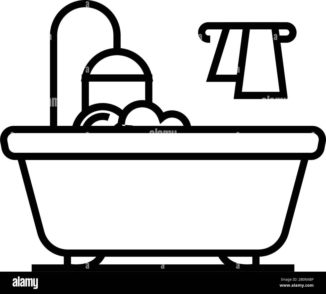 Bath line icon, concept sign, outline vector illustration, linear ...