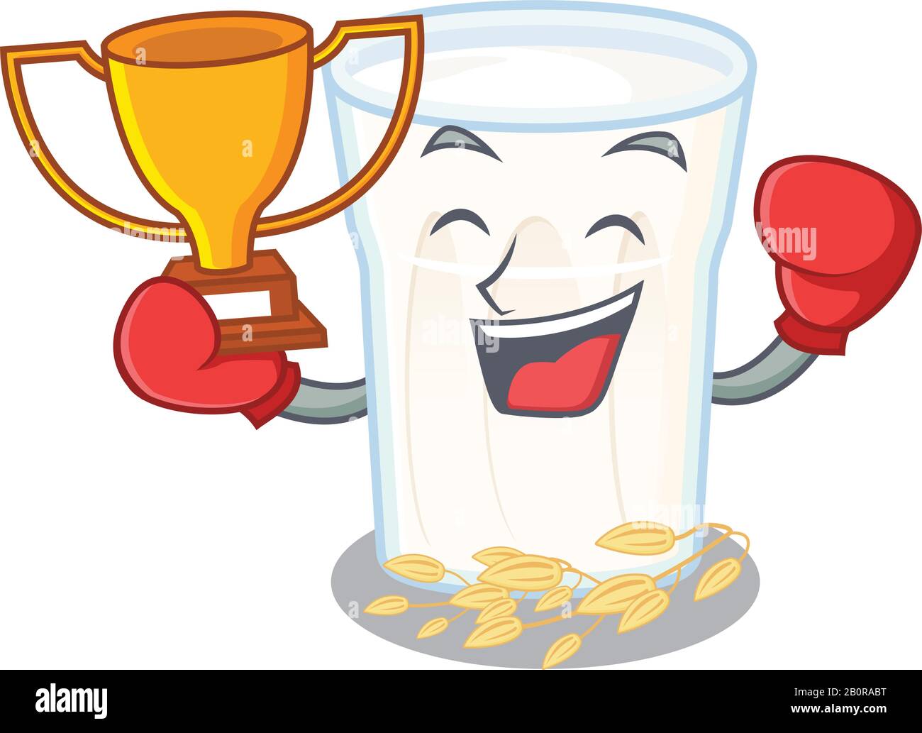 fantastic Boxing winner of oats milk in mascot cartoon design Stock ...