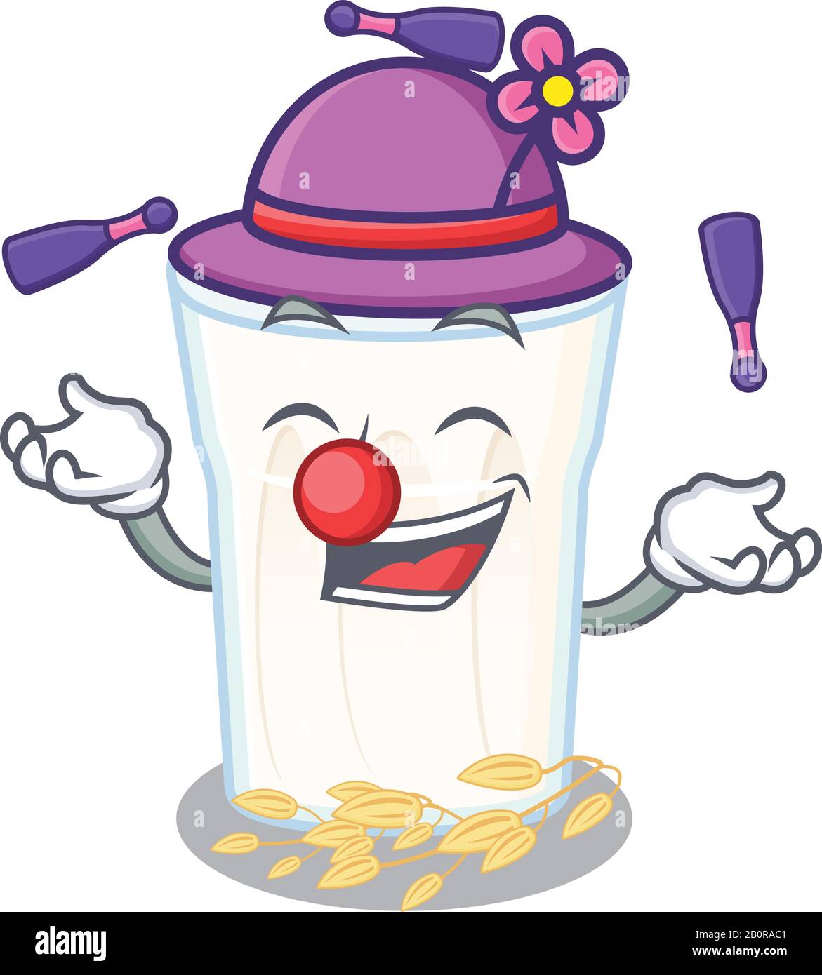 a lively oats milk cartoon character design playing Juggling Stock ...