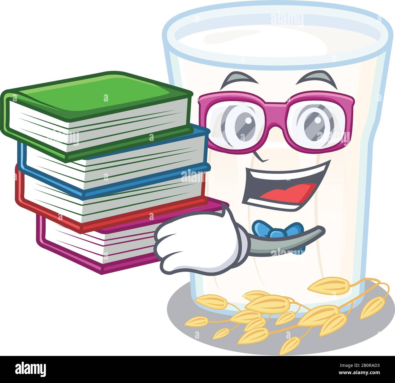 mascot cartoon of oats milk studying with book Stock Vector Image & Art ...