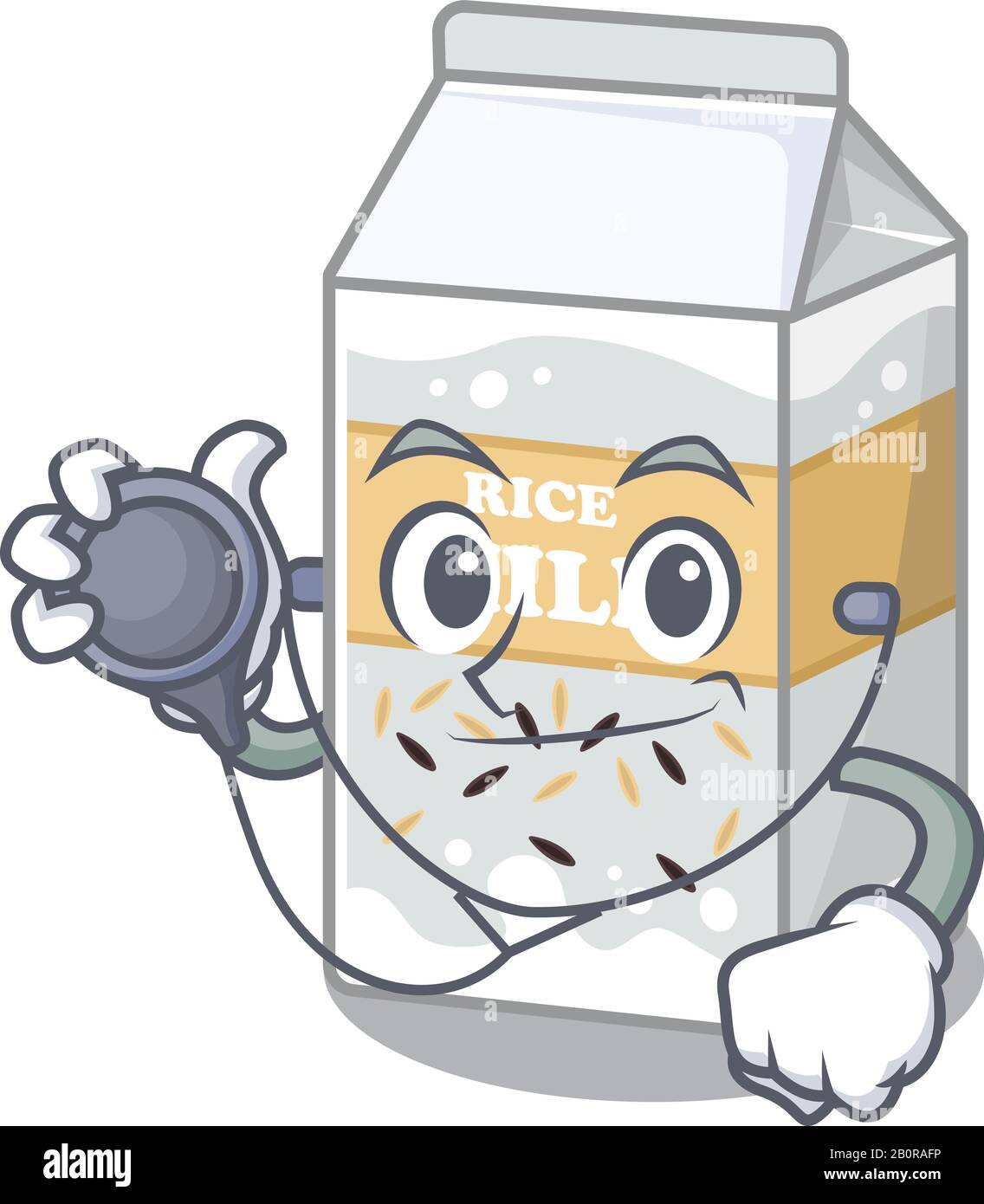 A mascot picture of rice milk cartoon as a Doctor with tools Stock ...