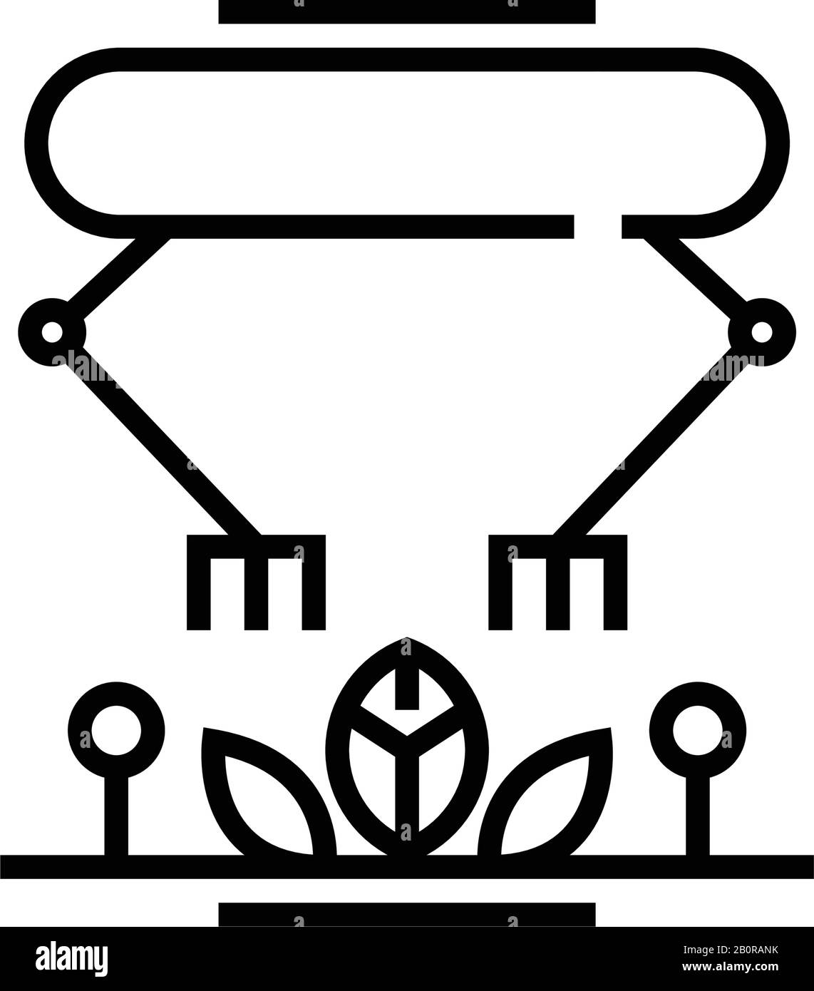 Artificial plants line icon, concept sign, outline vector illustration ...