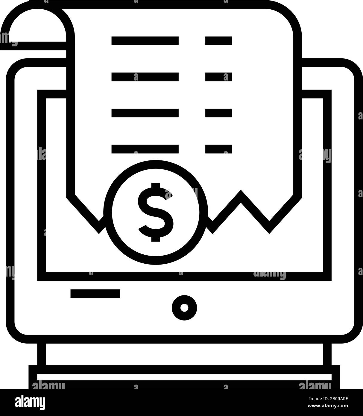 Bill line icon, concept sign, outline vector illustration, linear ...