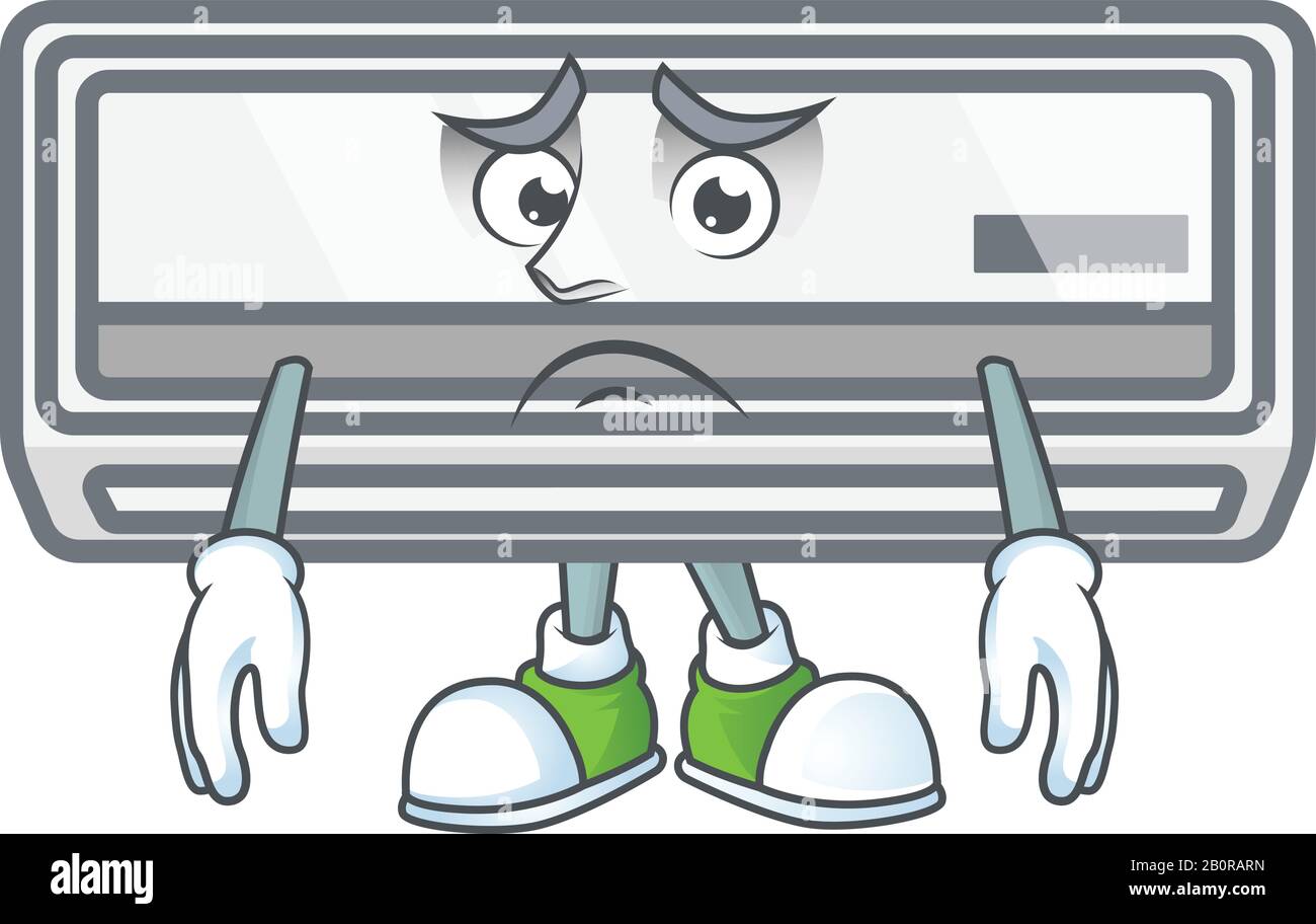 Cartoon character of a air conditioner having an afraid face Stock ...