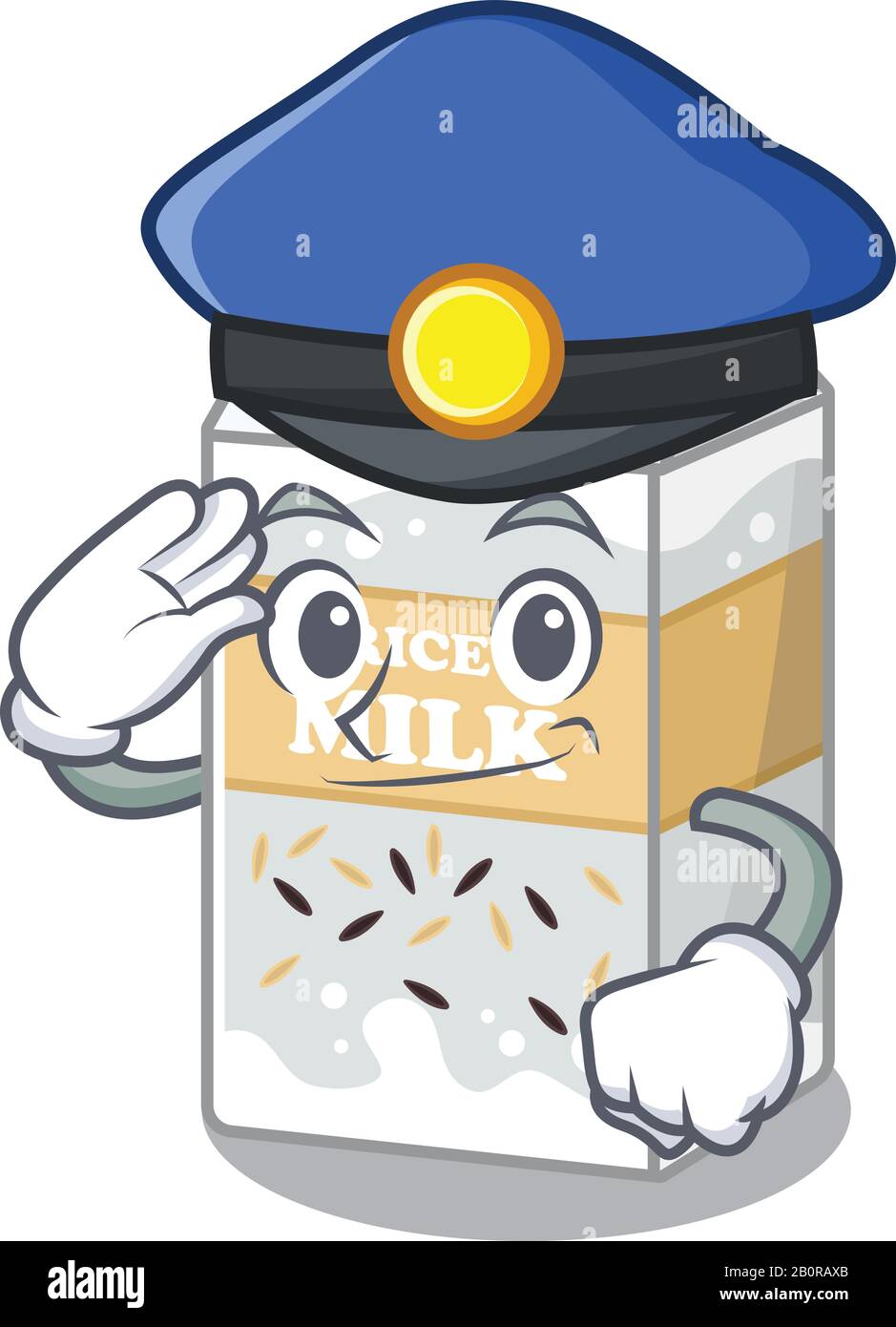 A manly rice milk Cartoon concept working as a Police officer Stock ...