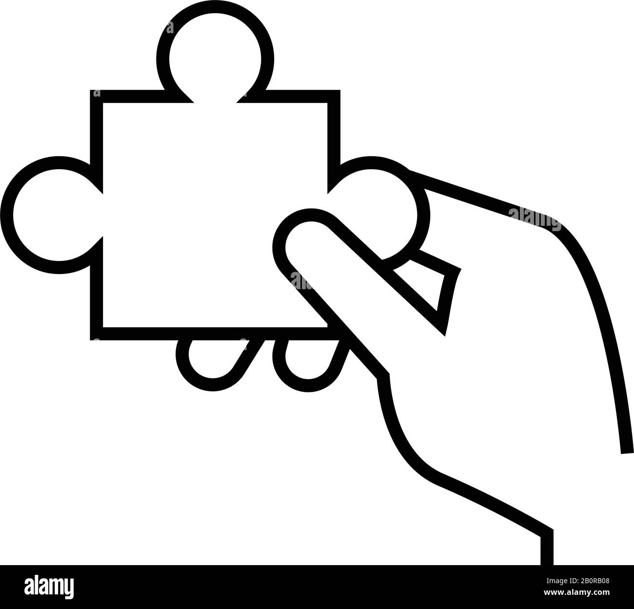 Algorithm piece line icon, concept sign, outline vector illustration ...