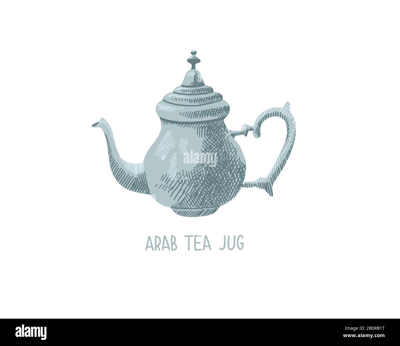 hand drawing sketch icon of oriental tea jug arab moroccan teapot Stock ...
