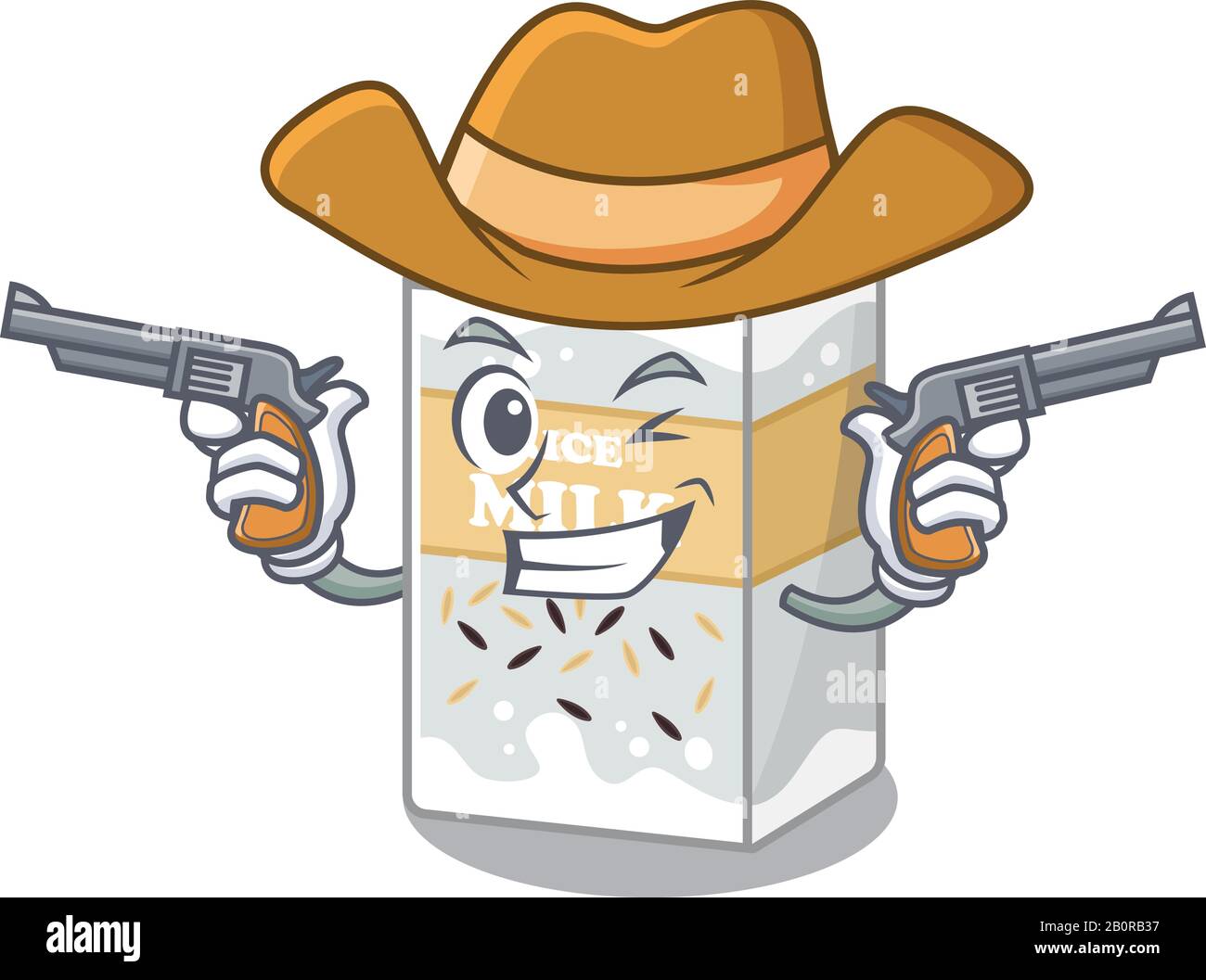 Rice milk Cowboy cartoon concept having guns Stock Vector Image & Art ...