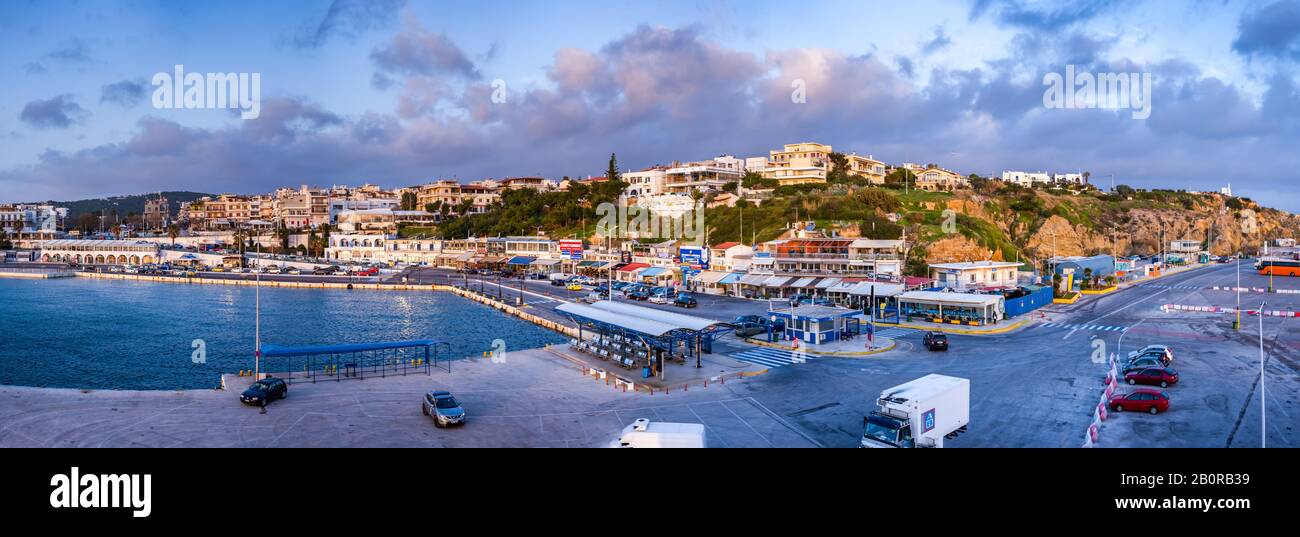 Panoramic view of the second largest port of Greece in Rafina near ...