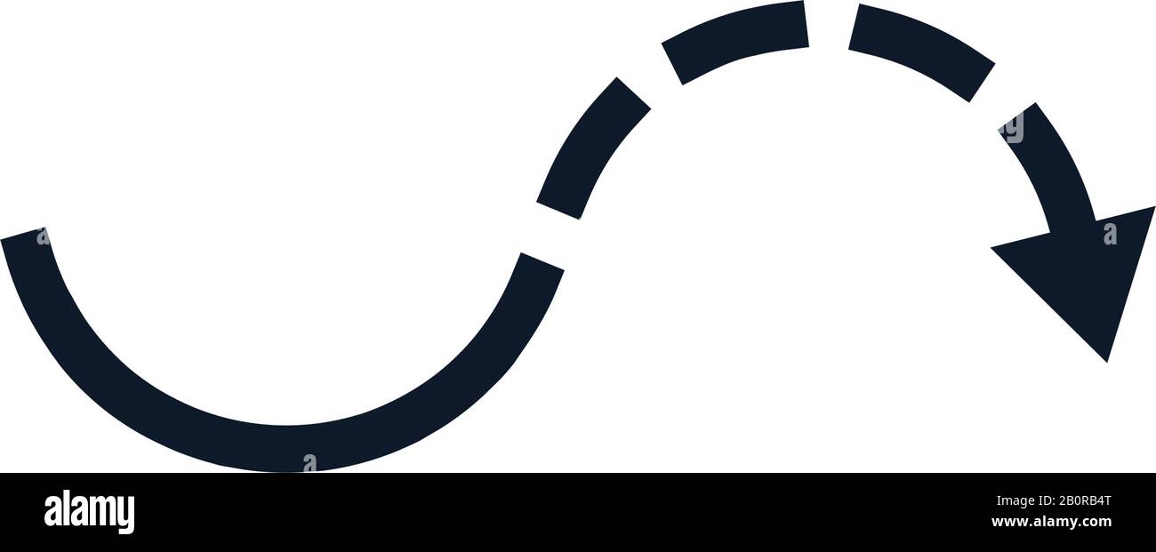 Half dashed curve arrow icon. go around the object. Stock Vector ...