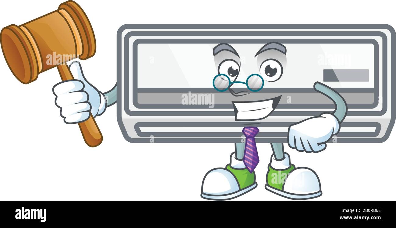 A wise Judge air conditioner in comic strip character design Stock ...