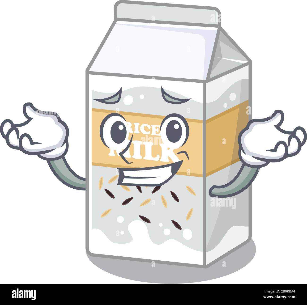 cute Grinning rice milk mascot cartoon style Stock Vector Image & Art ...