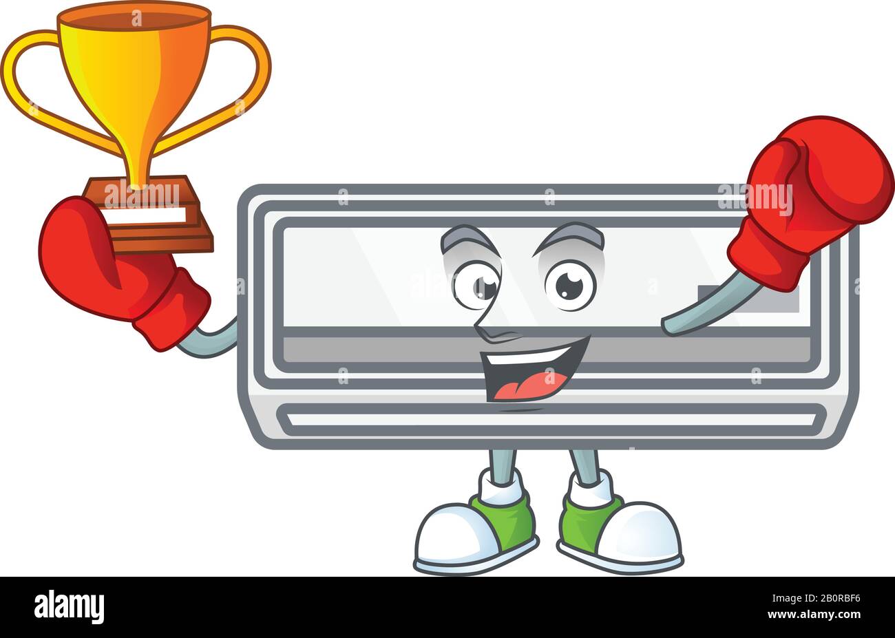 Super cool Boxing winner of air conditioner in mascot cartoon design ...