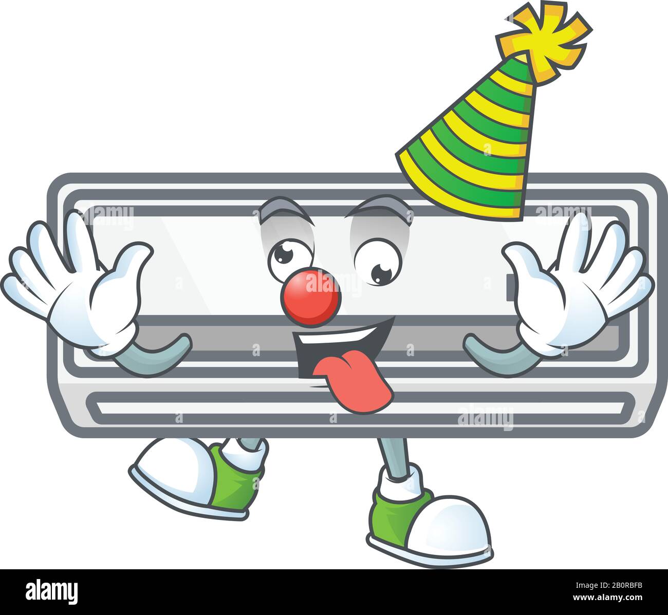 Cute and funny Clown air conditioner cartoon character mascot style ...