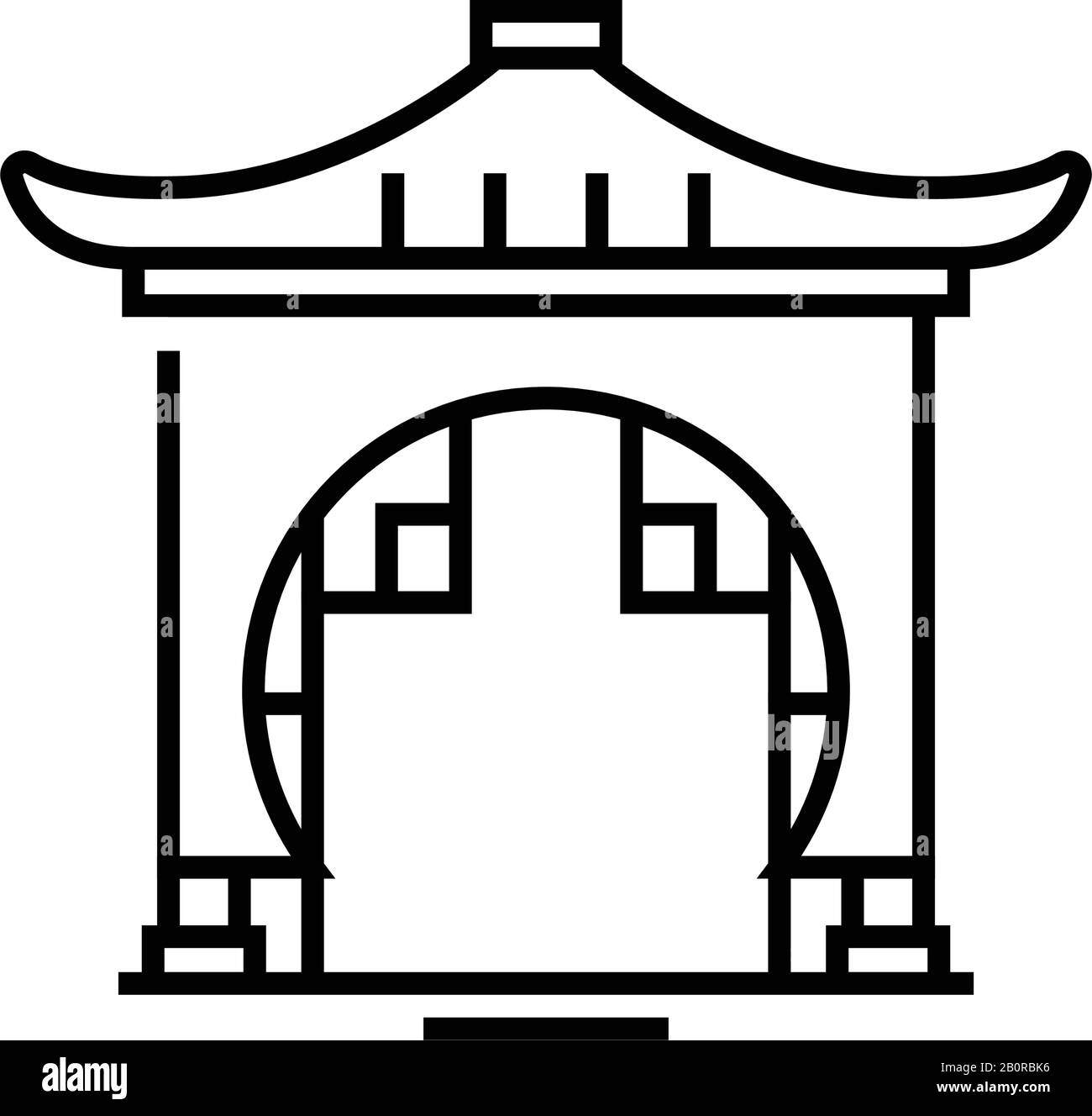 Arch enter line icon, concept sign, outline vector illustration, linear ...