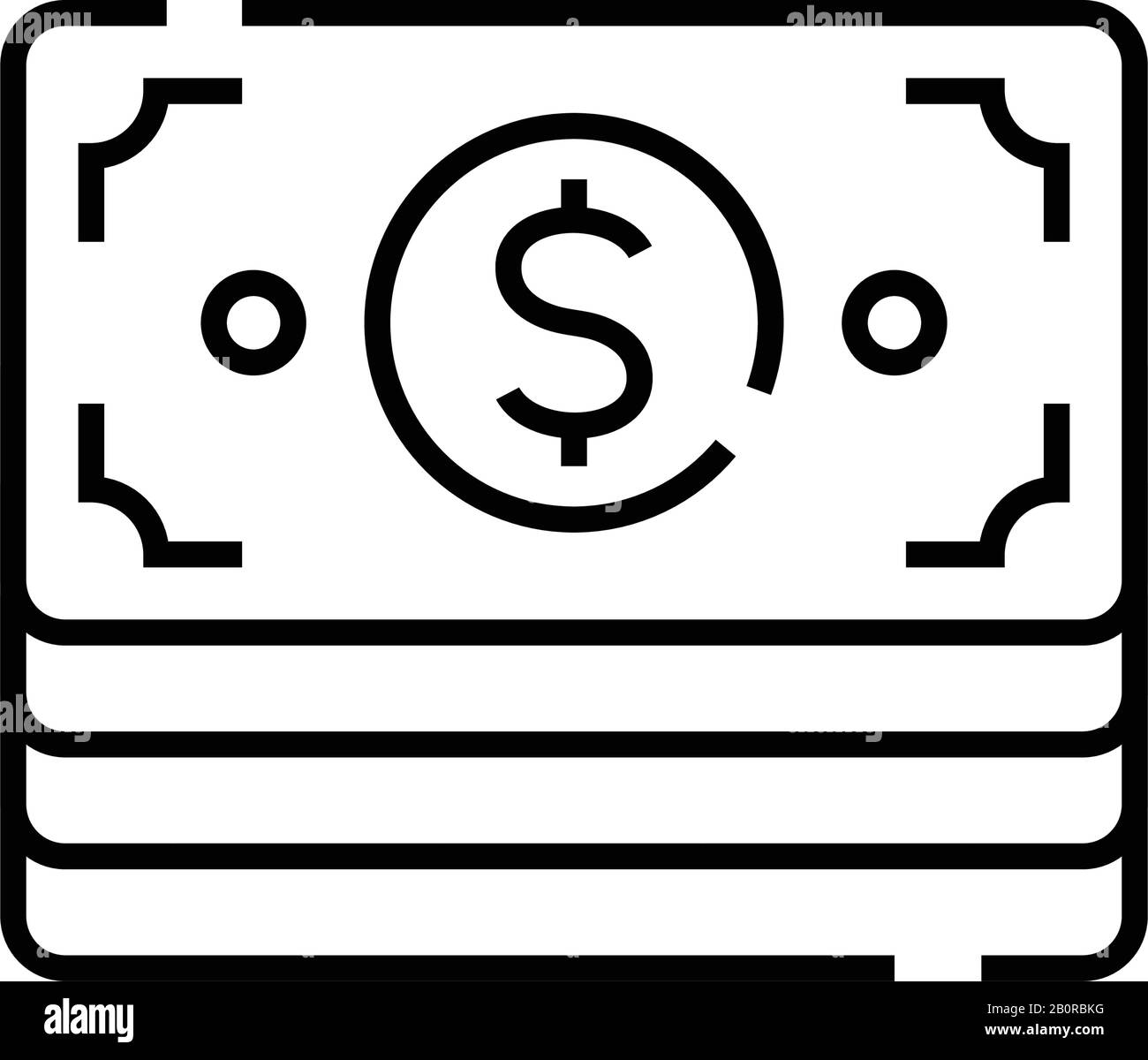 Banknotes line icon, concept sign, outline vector illustration, linear ...