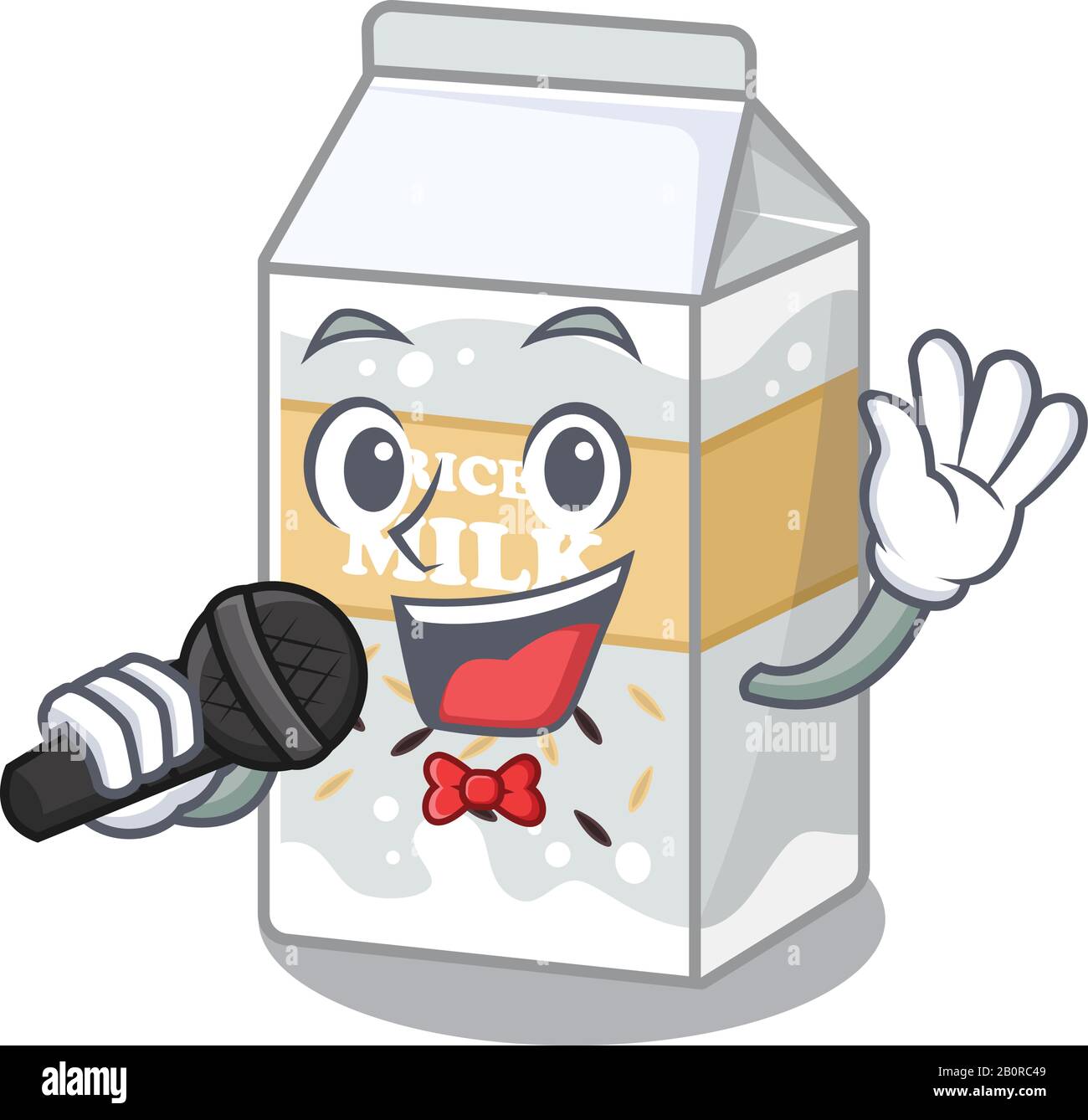 Happy rice milk singing on a microphone Stock Vector Image & Art - Alamy