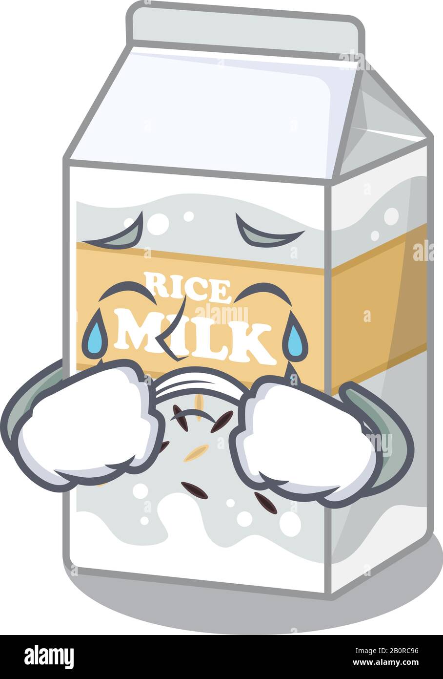 Rice milk cartoon character concept with a sad face Stock Vector Image ...