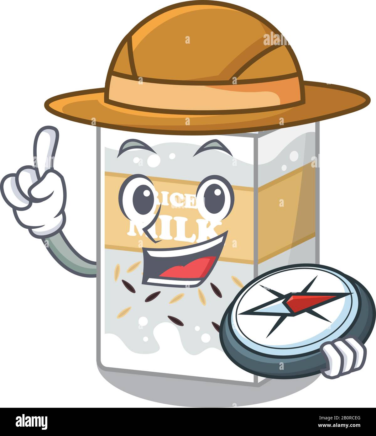 Rice milk experienced Explorer using a compass Stock Vector Image & Art ...