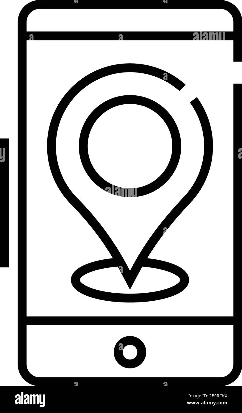 App guide line icon, concept sign, outline vector illustration, linear ...