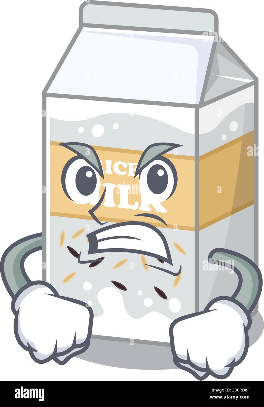 Rice milk cartoon character style having angry face Stock Vector Image ...
